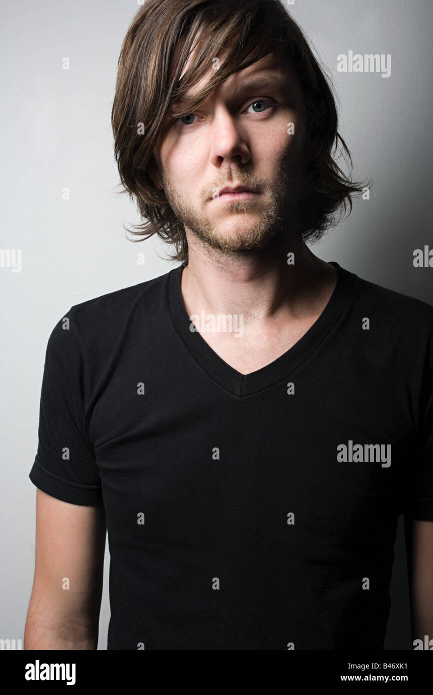 Man with long hair Stock Photo - Alamy