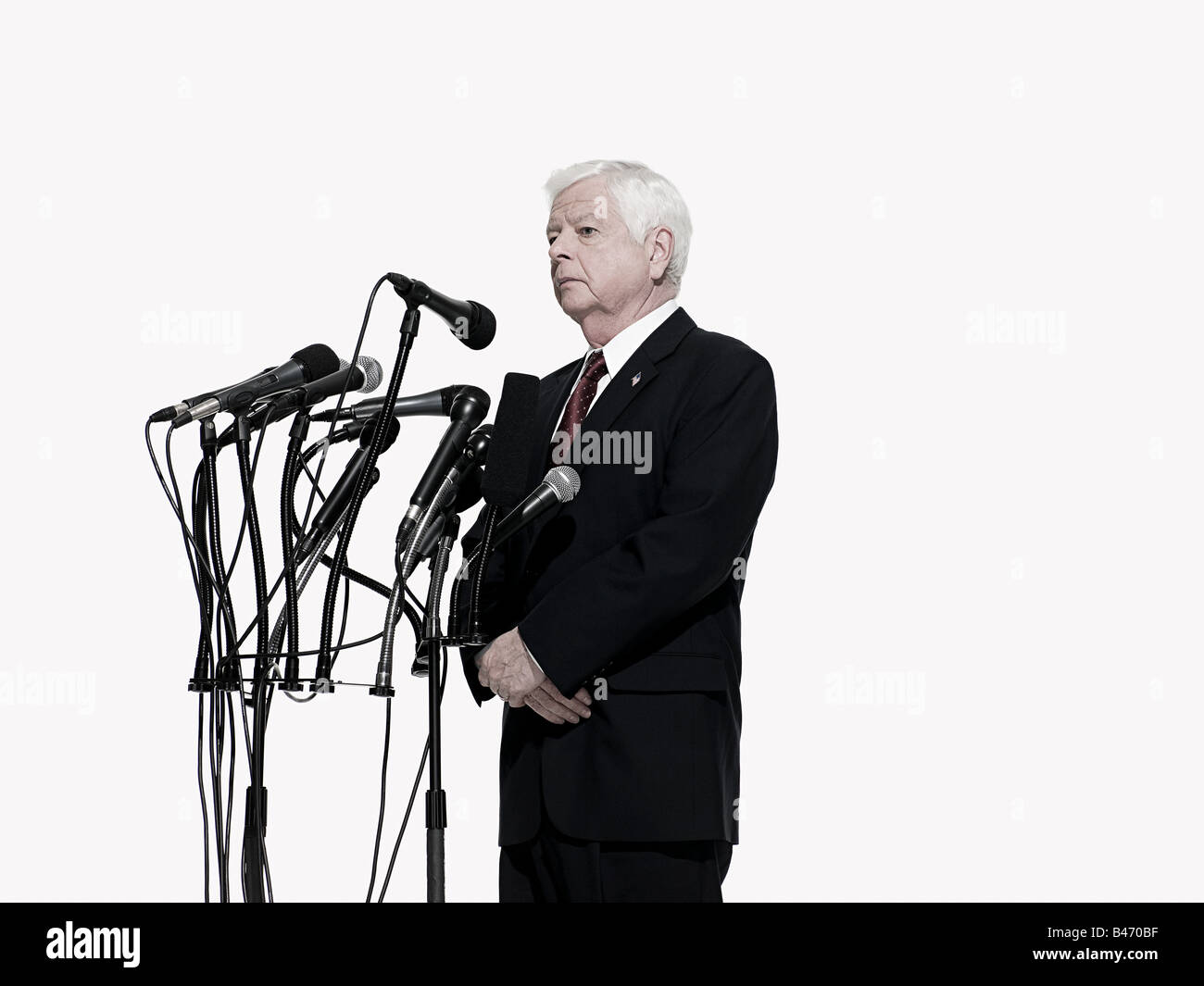 Politician and microphones Stock Photo - Alamy