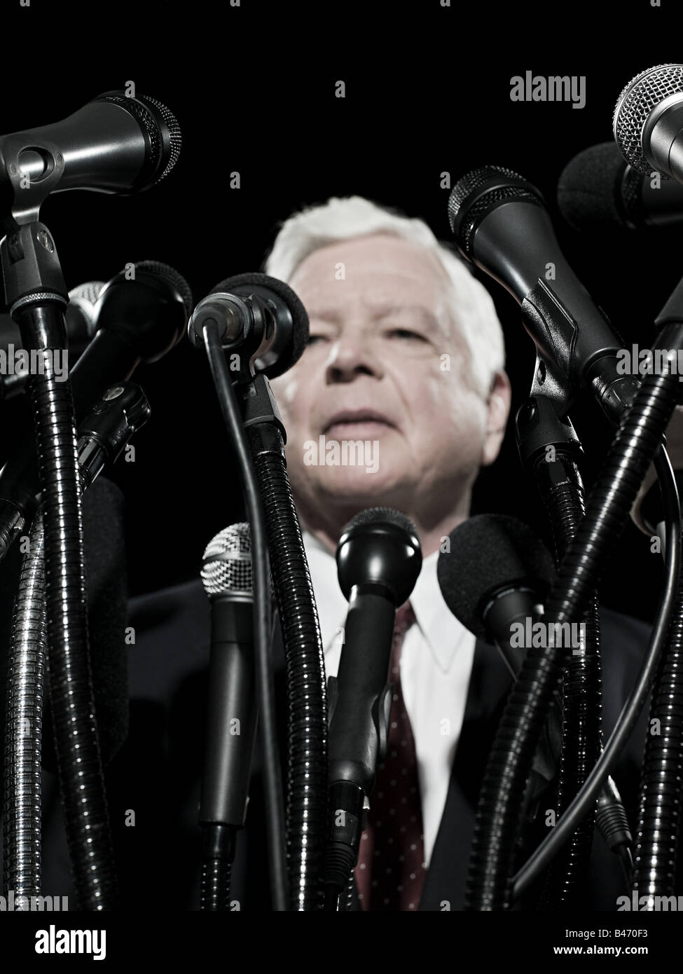 Politician and microphones Stock Photo - Alamy
