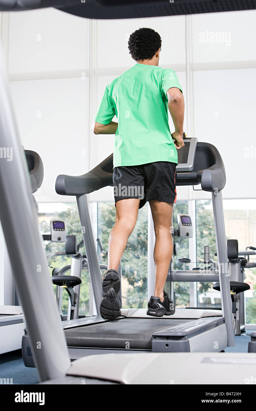 Man treadmill rear view hi-res stock photography and images - Alamy