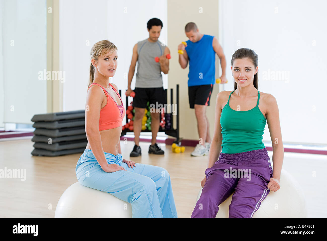 People in exercise studio Stock Photo - Alamy