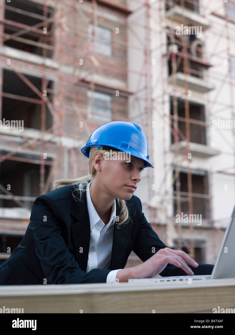 Engineer on building site Stock Photo - Alamy