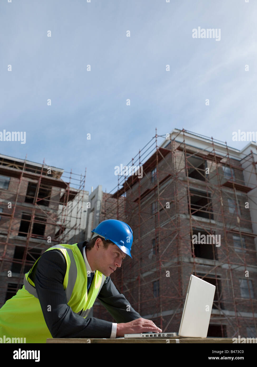 Engineer on building site Stock Photo - Alamy