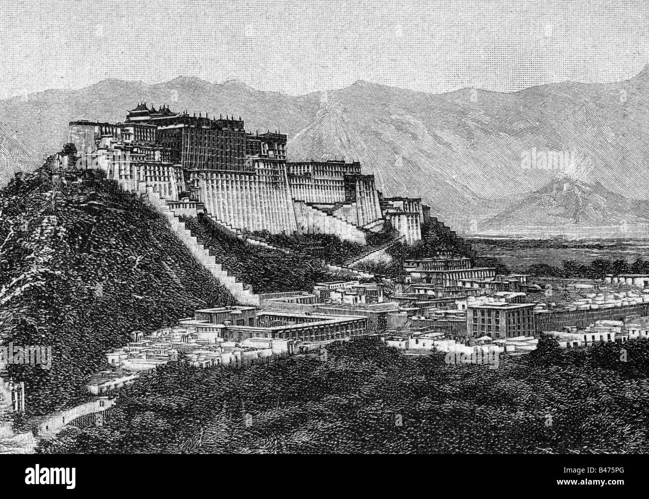 Lhasa tibet potala palace Black and White Stock Photos & Images - Alamy