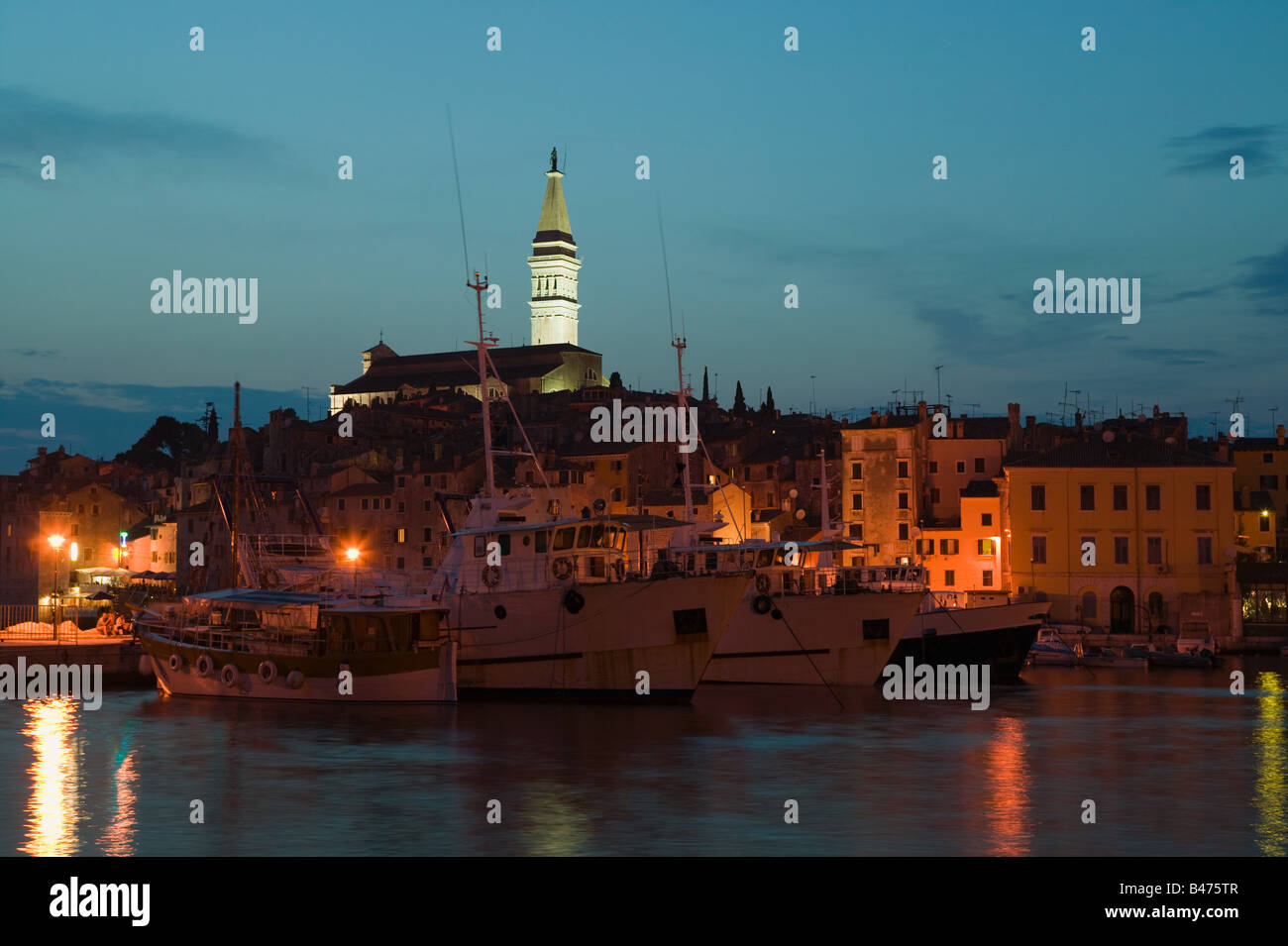 Rovinj old town at night Stock Photo - Alamy