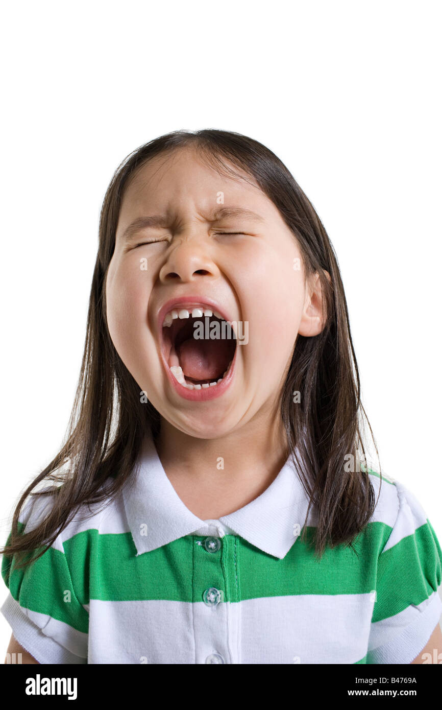 A girl shouting Stock Photo - Alamy