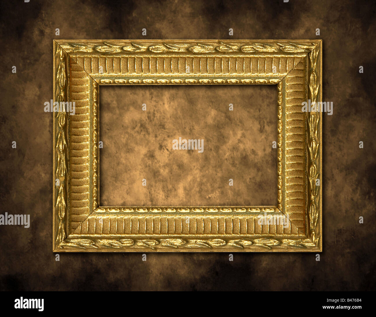 Blank Empty Gold Photo Frame on a Distressed Grunge Background Stock ...