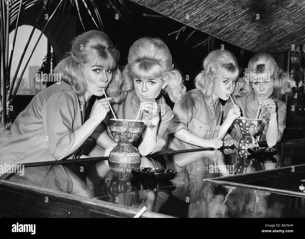 Jacob Sisters, German music group, half length, 1965 Stock Photo - Alamy