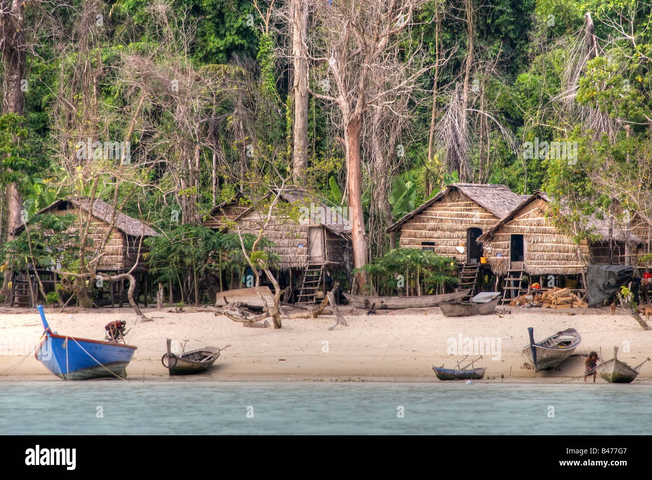moken wooden village the sea gypsies of andaman sea, ko surin island ...