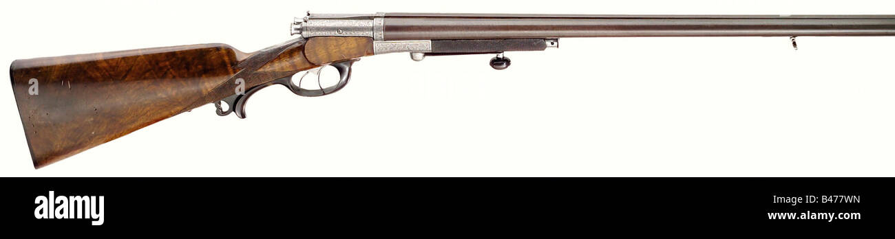 A cased needle-fire double-barrel rifle with interchangeable barrels, H ...