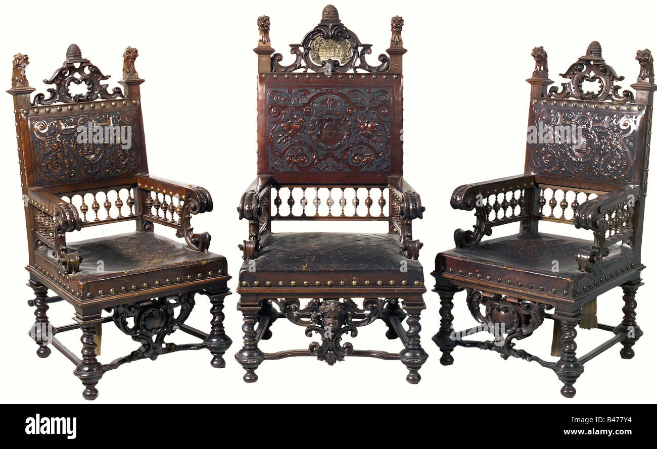 Three councillor's chairs, Bremen, last quarter of the 19th century ...