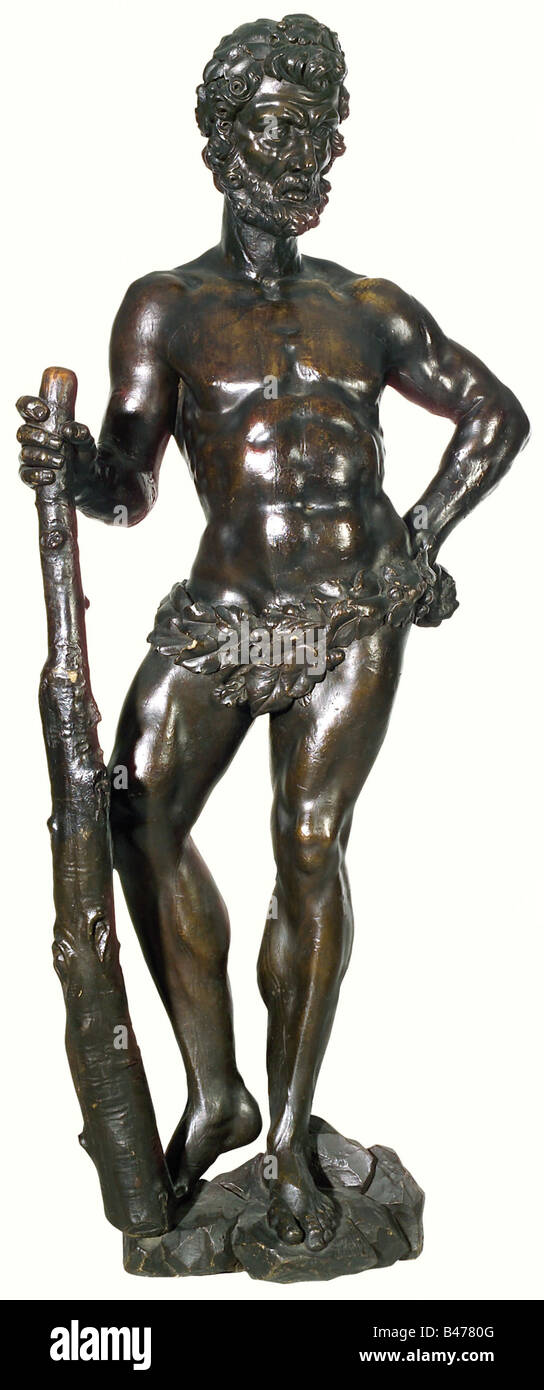 Hercules, German, 19th century. A large, brown-black coloured wooden ...