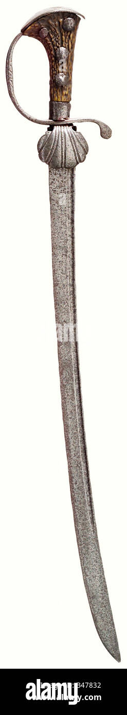A German hunting sabre, circa 1650. The slightly curved, single-edged ...
