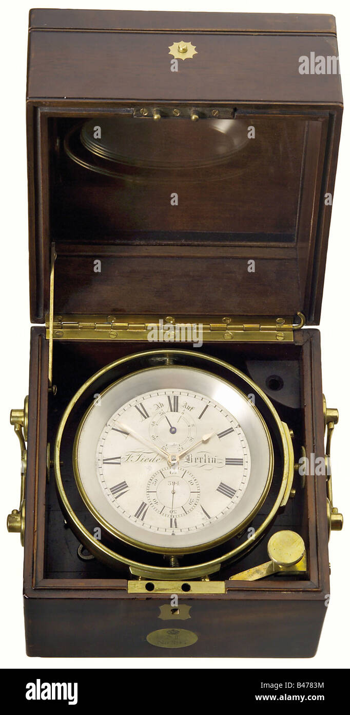 A ship's chronometer no. 394 of the Imperial Navy, Christian Friedrich ...