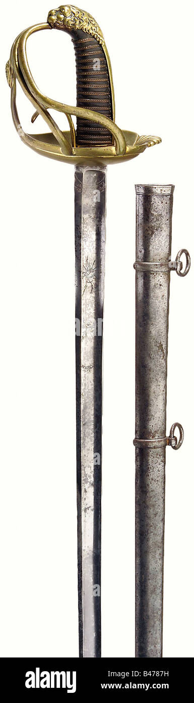 Saxony: A broadsword of 1810 pattern, for cuirassier officers. Fullered ...