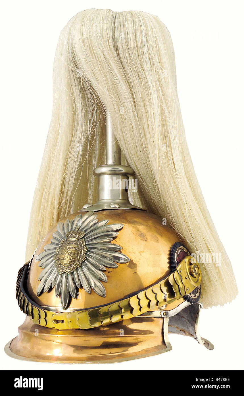 Saxony: A helmet of 1875 pattern for troopers, of the Carabinier ...