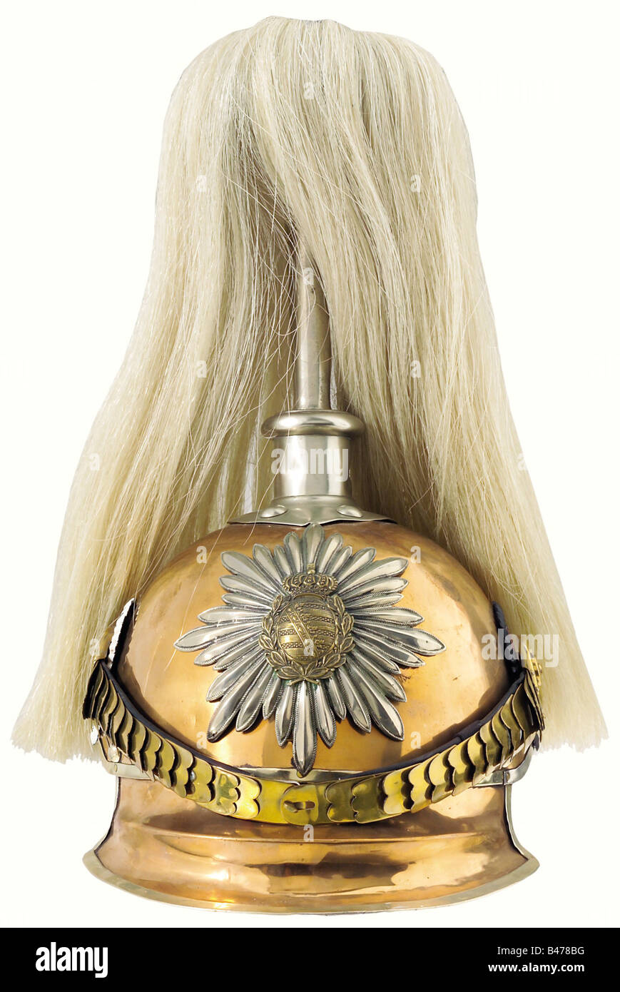 Saxony: A helmet of 1875 pattern for troopers, of the Carabinier ...