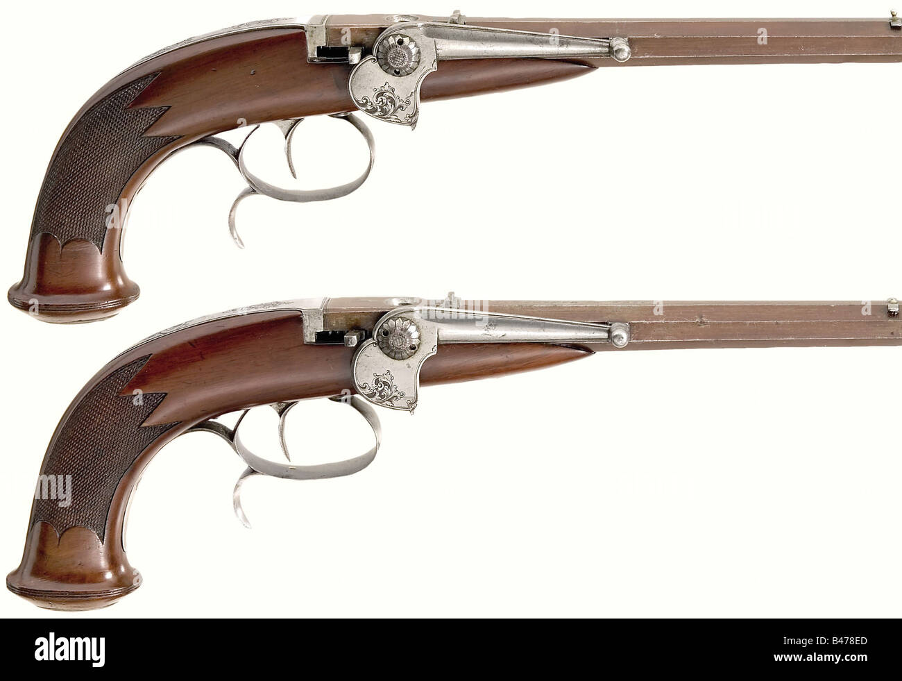 A pair of breech-loading needle-gun target pistols, Anton Kehlner in ...