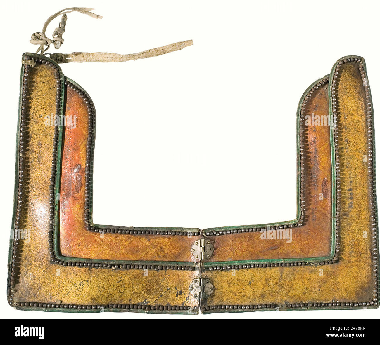 A horse's peytral, Tibet, 16th/17th centuries. Two-piece leather armour ...