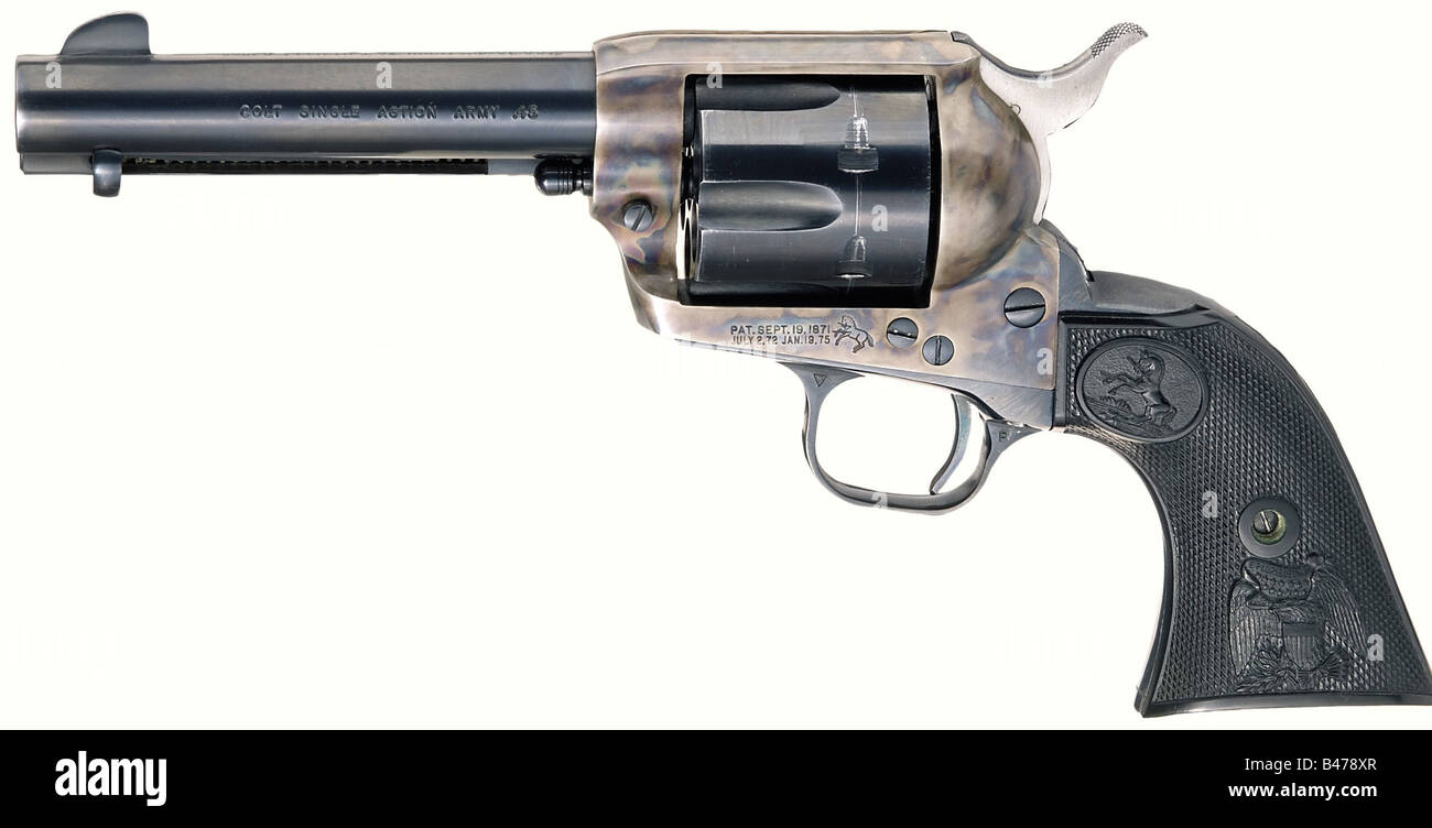 A Colt single action army 1873, cal..45, no. 64468SA. Bright bore, 4 3/ ...