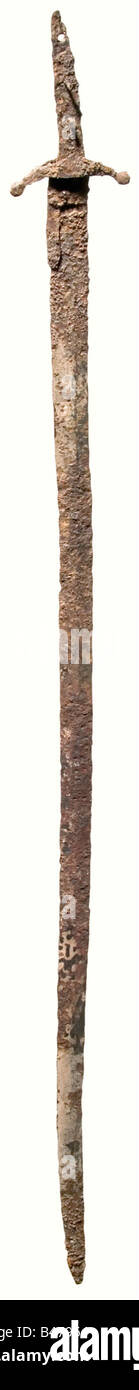 An Avar sword, Hungary, 9th/10th centuries. Heavy, slender single-edged ...