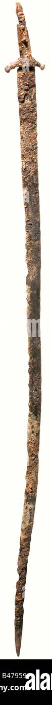 An Avar sword, Hungary, 9th/10th centuries. Heavy, slender single-edged ...