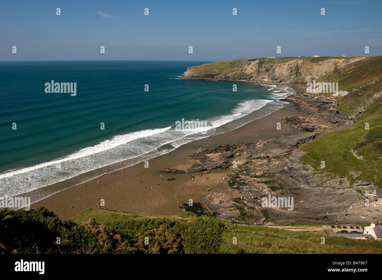 View of Trebarwith Strand, near Tintagel, Cornwall, UK Stock Photo - Alamy