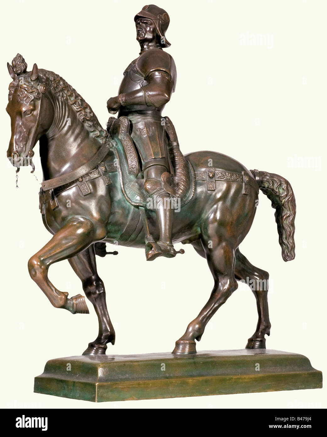An equestrian statue of Bartolomeo Colleoni, after the design of Andrea ...