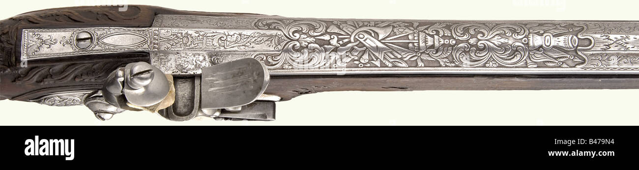 A splendid flintlock musket, Balkan/Turkish, circa 1820. Two-stage ...