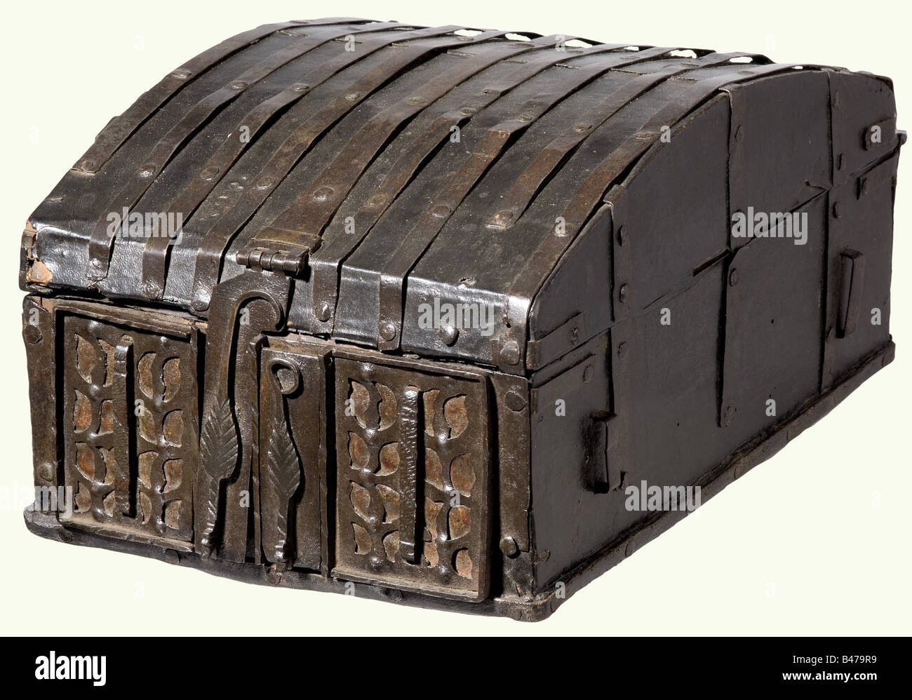 A late Gothic courier's case, France, 16th century. A rectangular ...