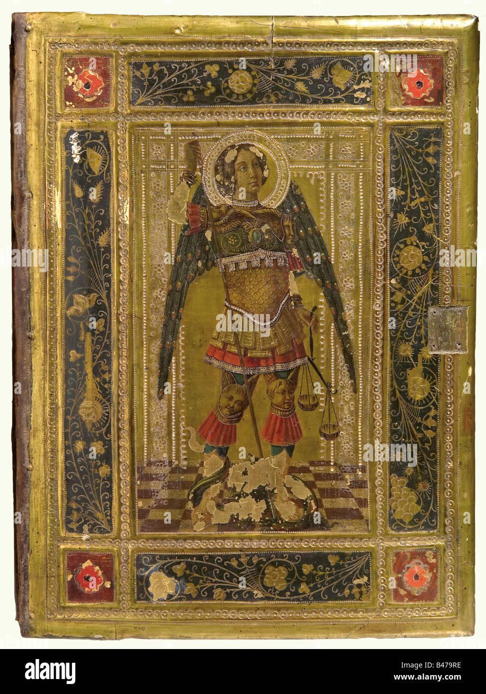 A Northern Italian painted book cover, circa 1500. Leather-covered ...