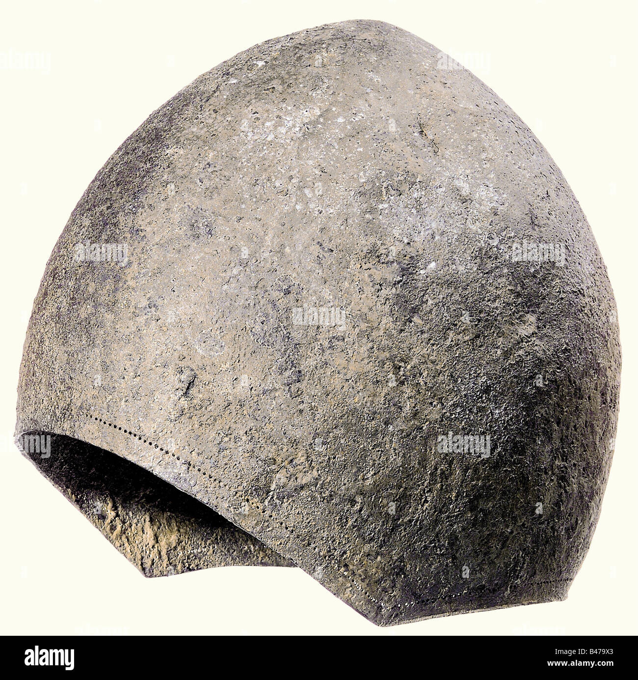 A Northern Italian bascinet, circa 1320 One-piece iron pointed skull ...
