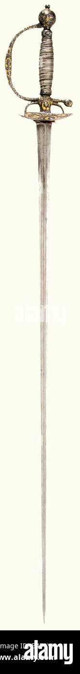 A splendid court sword, Metz, circa 1750 A triangular thrusting blade ...