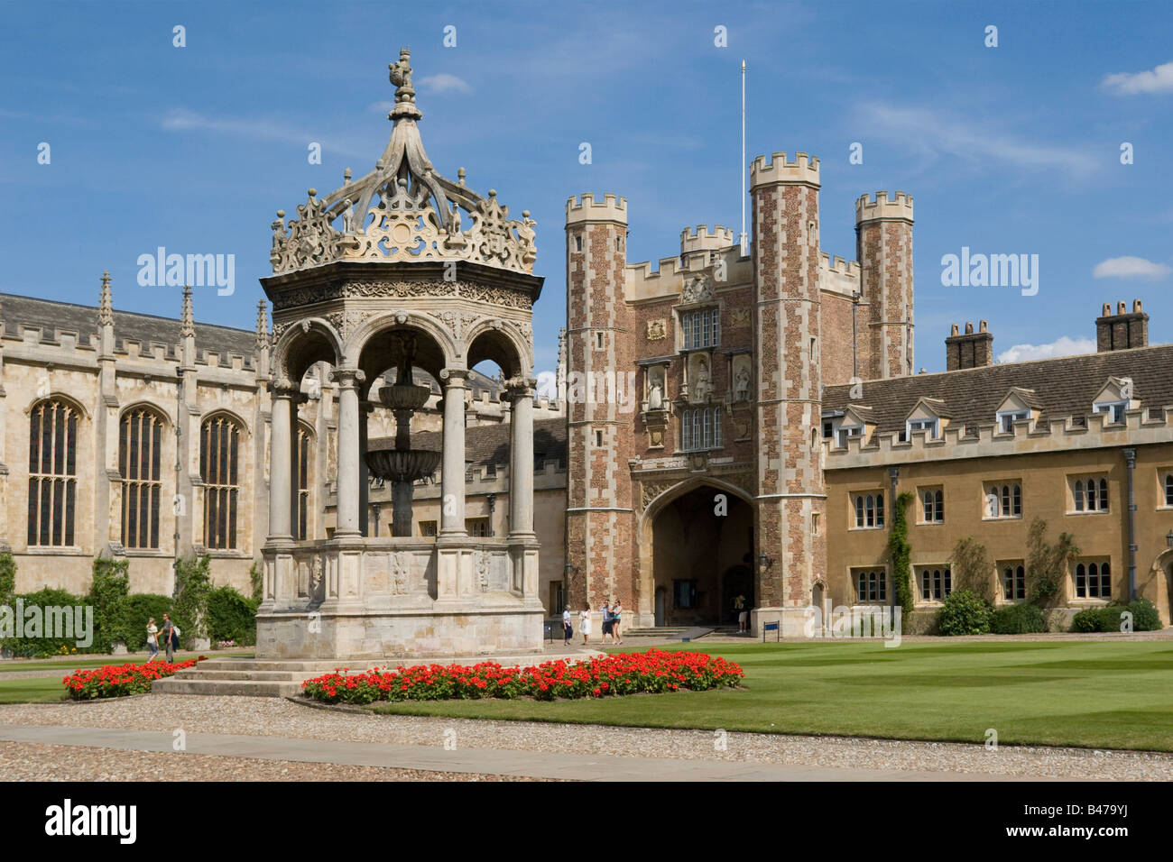 Great Gate and fountain Trinity College Cambridge Cambs GB UK Stock ...