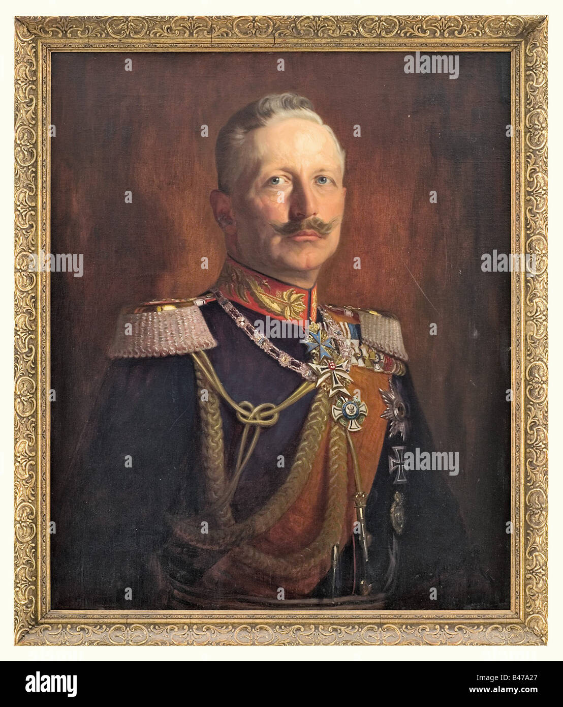 Max Fleck (born 1870), a portrait of Kaiser Wilhelm II, dated 1916 Oil ...