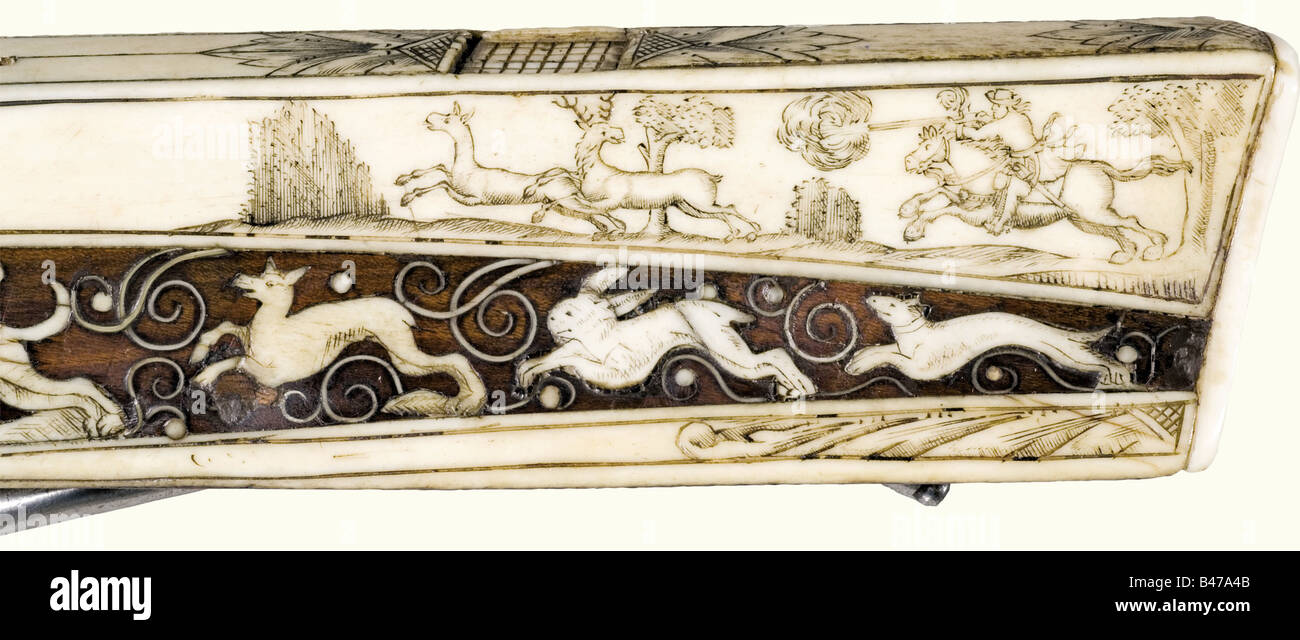 A hunting crossbow, German, 1st half of the 17th century Heavy forged ...