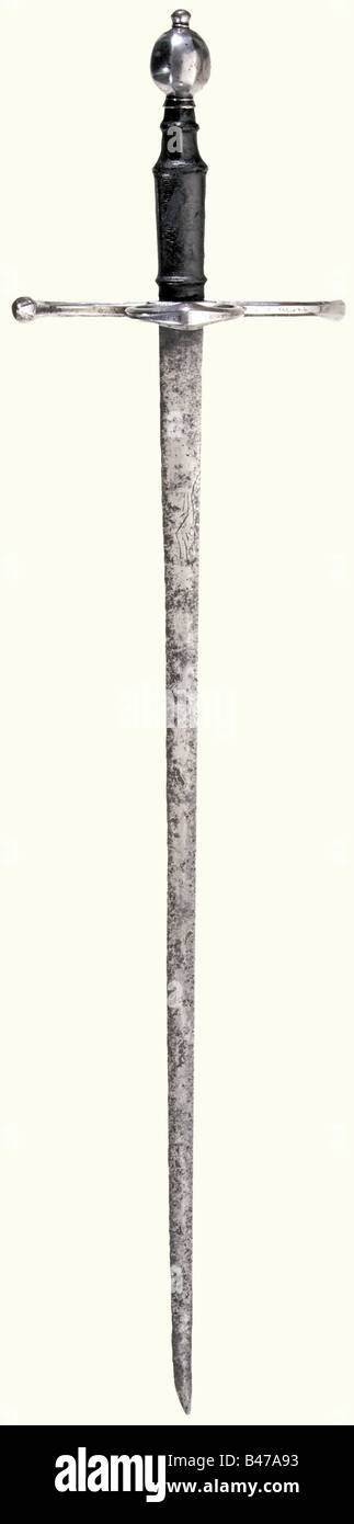 A boy's sword, German, circa 1600 A slender thrusting blade with a ...