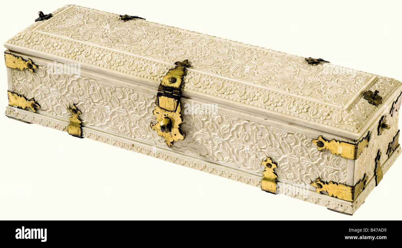 An ivory writing box, India, 17th/18th century Rectangular casket with ...