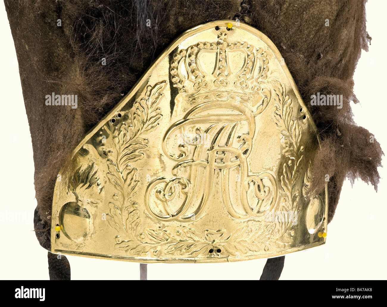 A model 1806 bearskin, Kingdom of Saxony Pasterboard body covered with ...