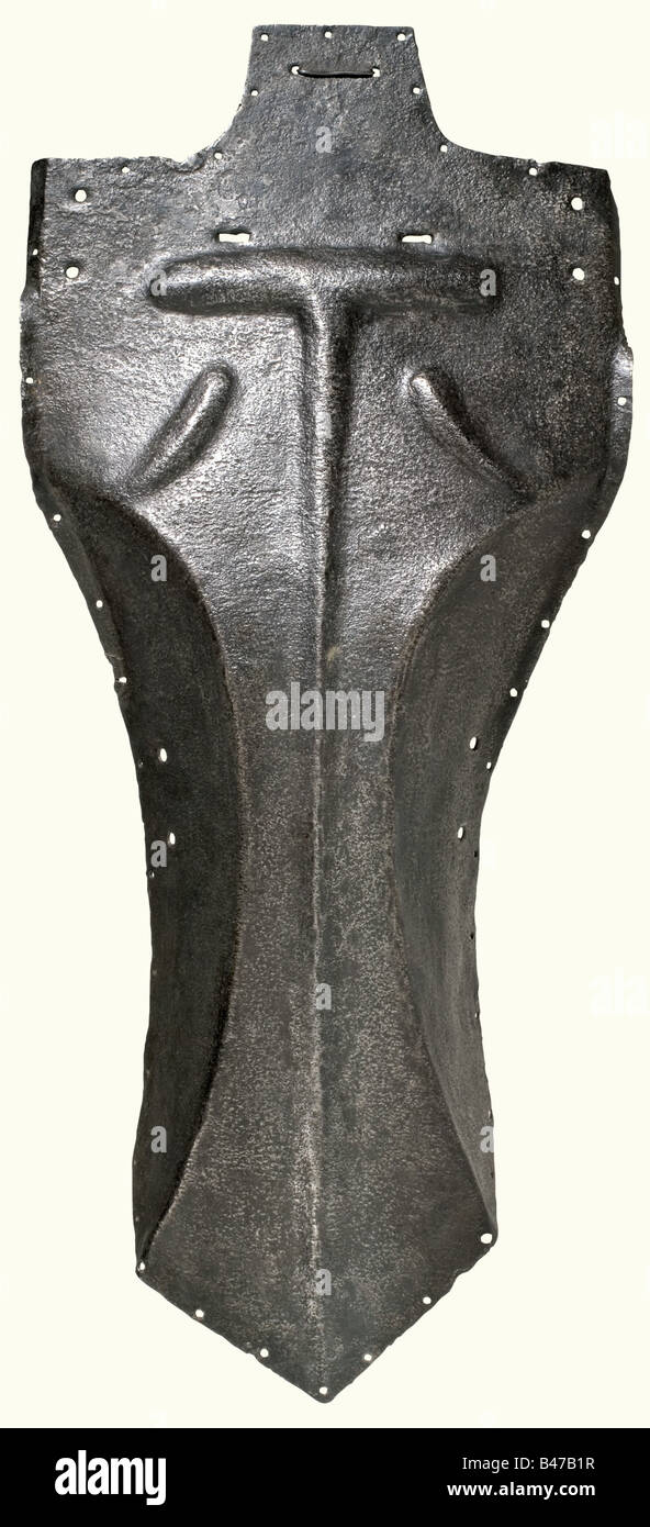 An iron chamfron, Ottoman/Arab, 16th century. One-piece, embossed iron ...