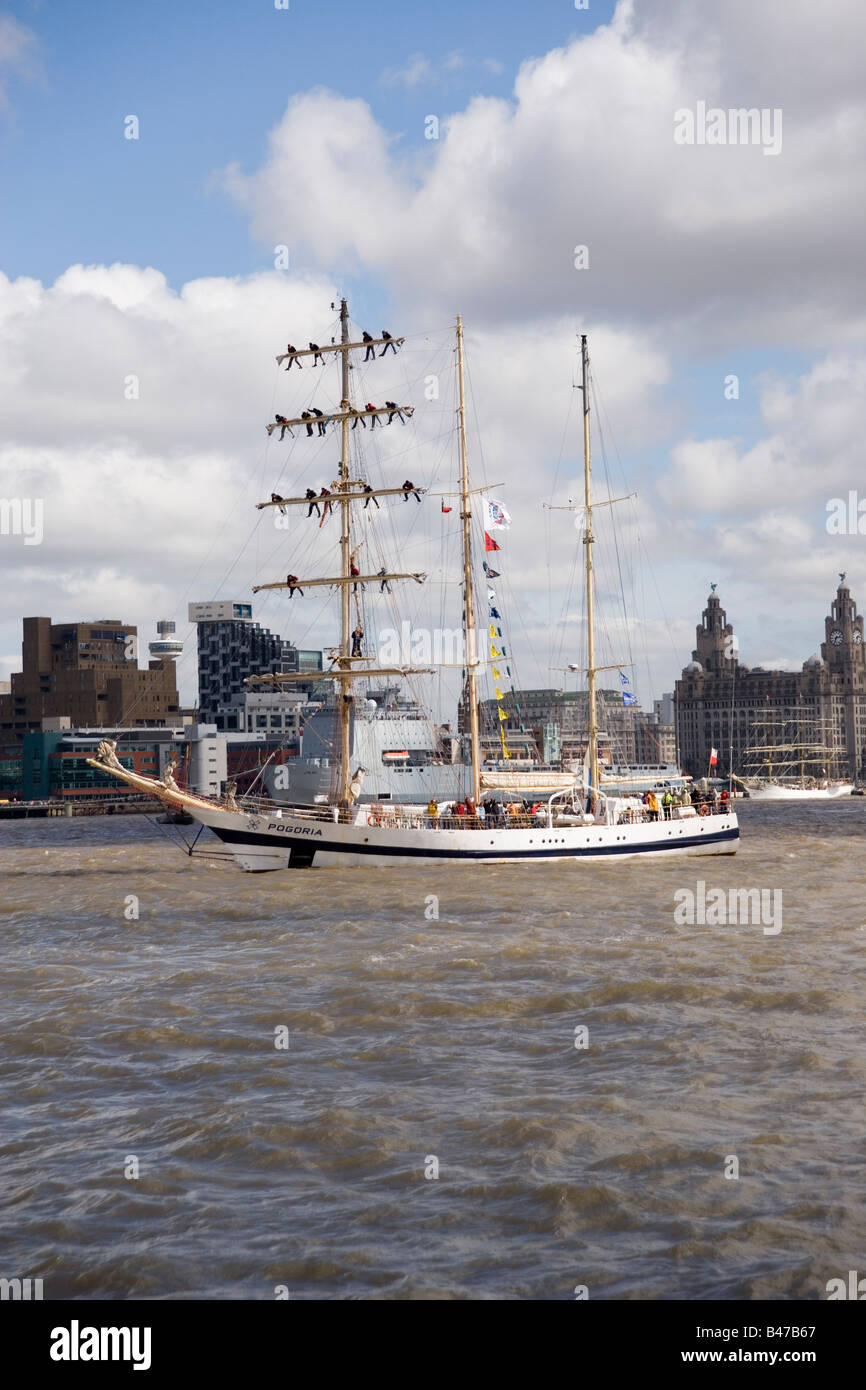 The Polish ship the Pogoria sailing ship at the Tall Ships race parade ...
