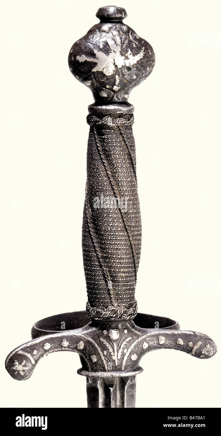 A left-hand dagger, South German, circa 1650 Heavy, thrusting blade ...