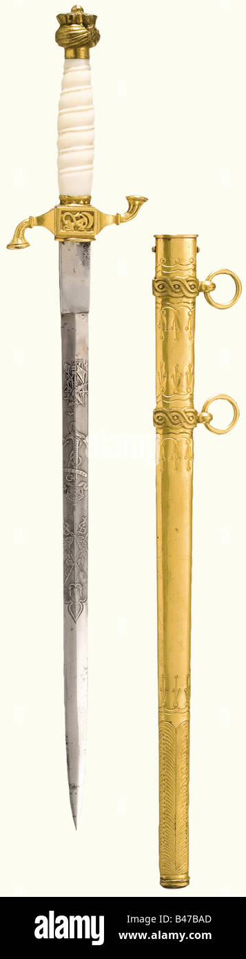 A naval Officer's dagger, Ottoman Empire, circa 1914 A double-edged ...
