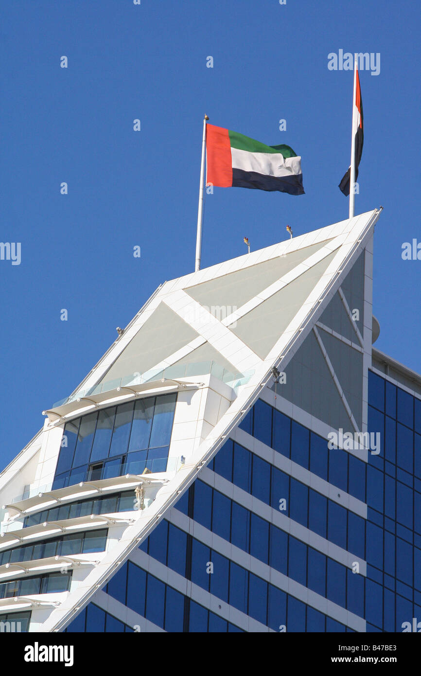 Uae flag dubai skyline hi-res stock photography and images - Alamy