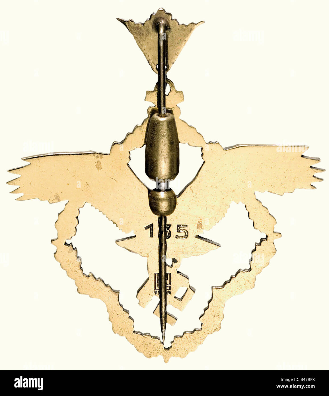 The pin with safety closure reverse embossed wearer number hi-res stock ...