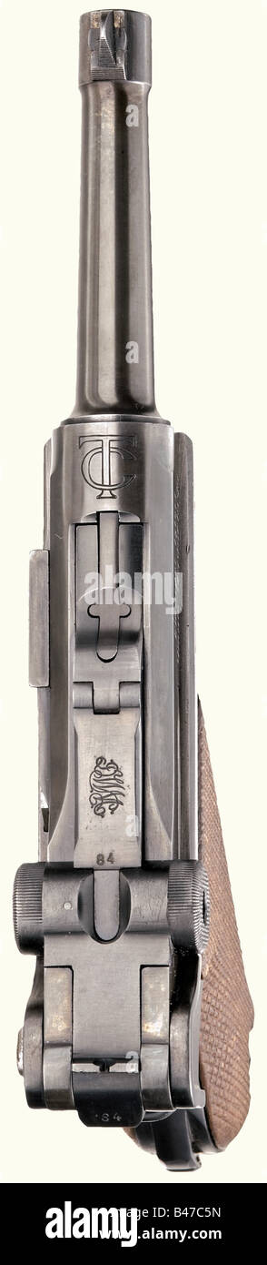 A pistol 08, police, calibre 9 mm Parabellum, no. 584b. Matching ...