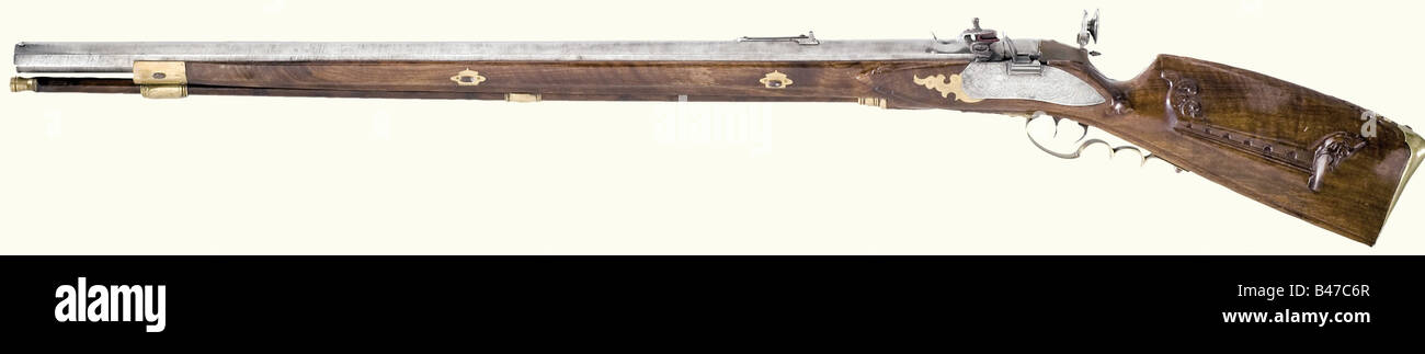A left-hand, back action flintlock rifle, Joseph von Klebelsberg ...