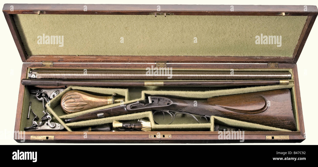 A flintlock double-barrelled shotgun, William Deakin, Birmingham, circa ...