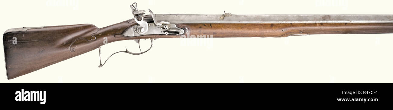 A wall rifle, Austrian(?), circa 1760. Heavy, slightly swamped ...