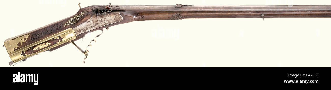 A back action flintlock rifle, Austria, middle of the 18th century ...